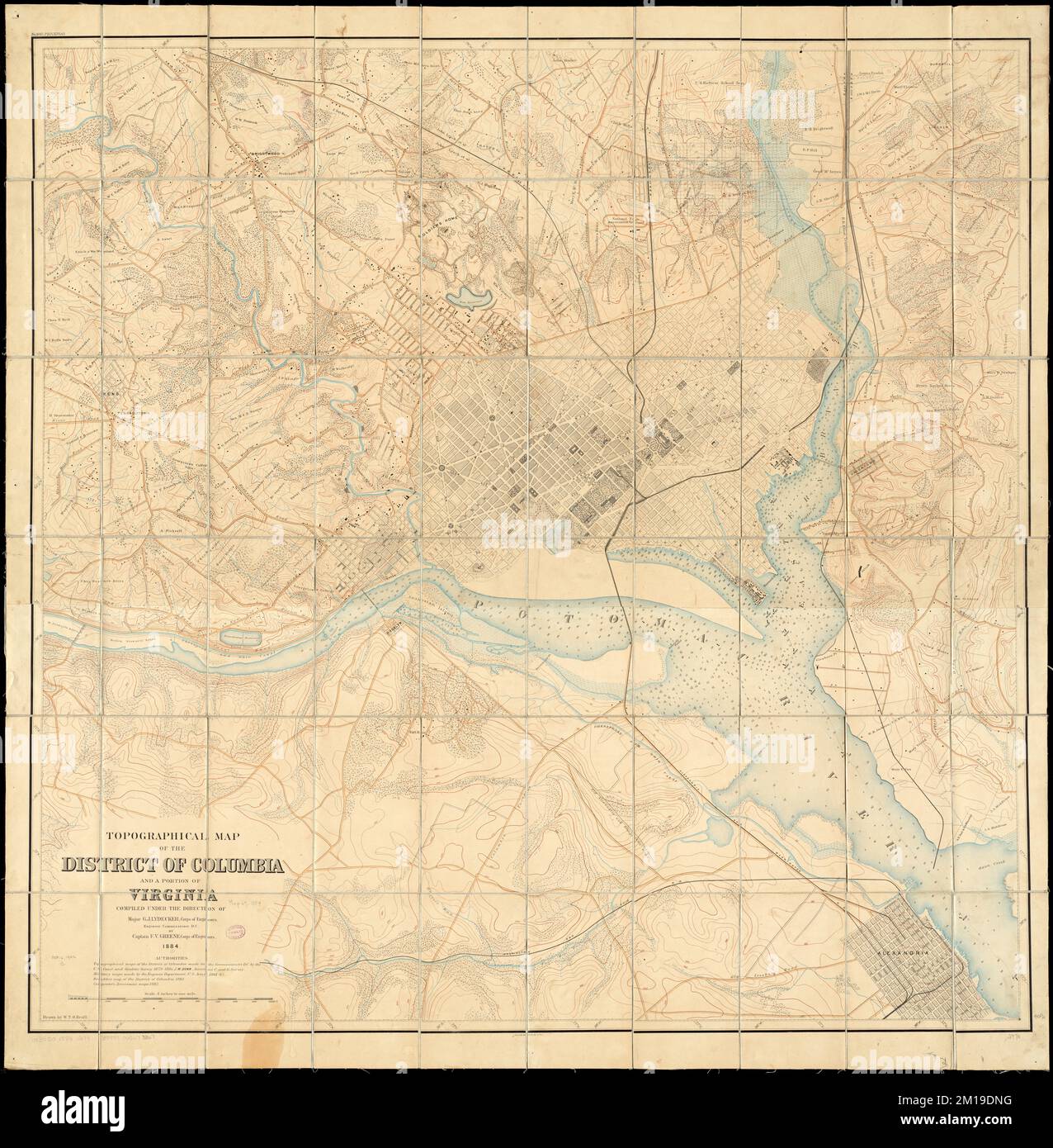 Mappa topografica del Distretto di Columbia e di una porzione di ...