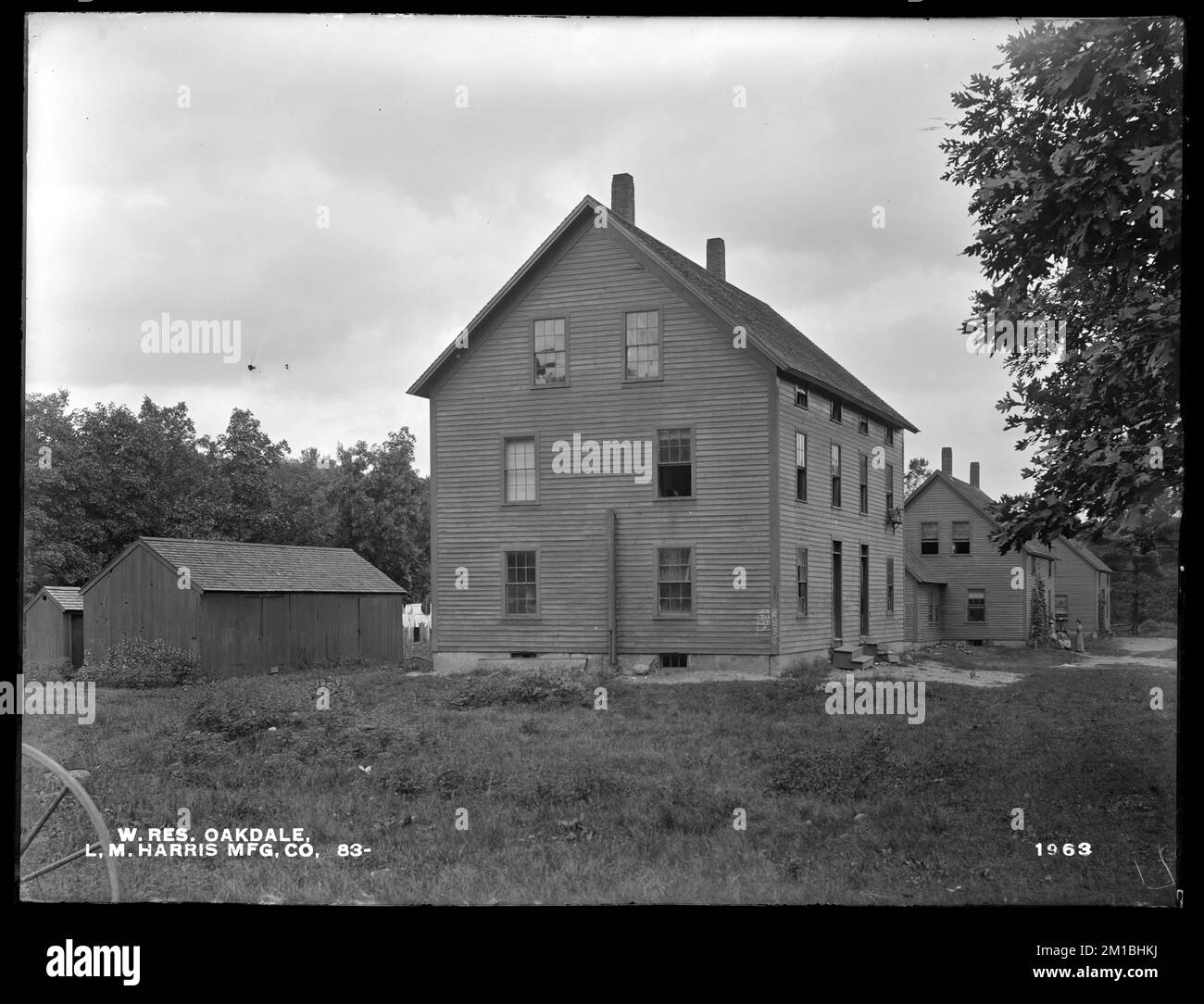 Hachusett Reservoir, L. M. Harris Manufacturing Company's Three houses ...