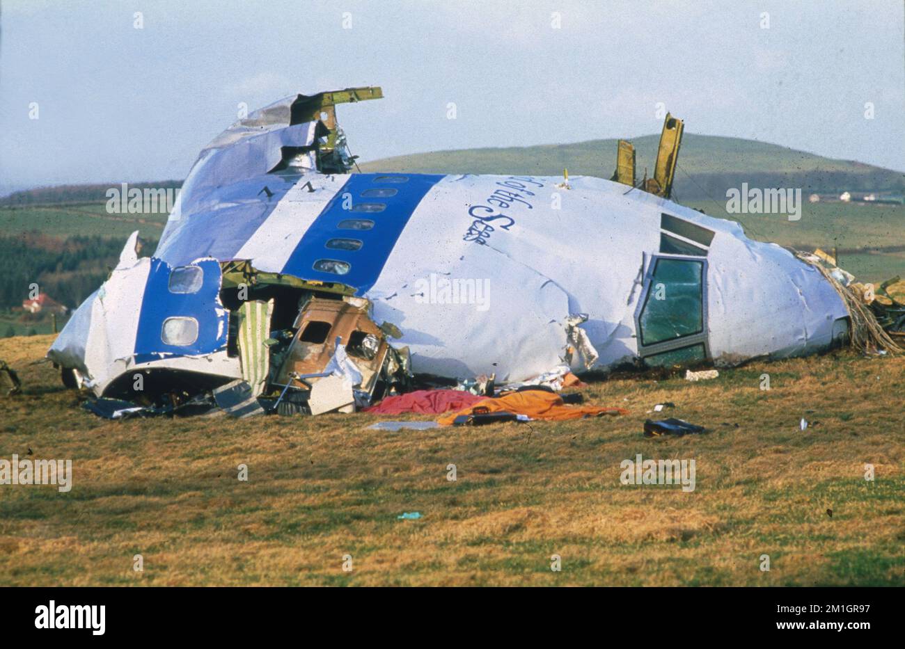 22 dicembre 1988, Lockerbie, Scozia: Il relitto di aerei dopo il volo ...