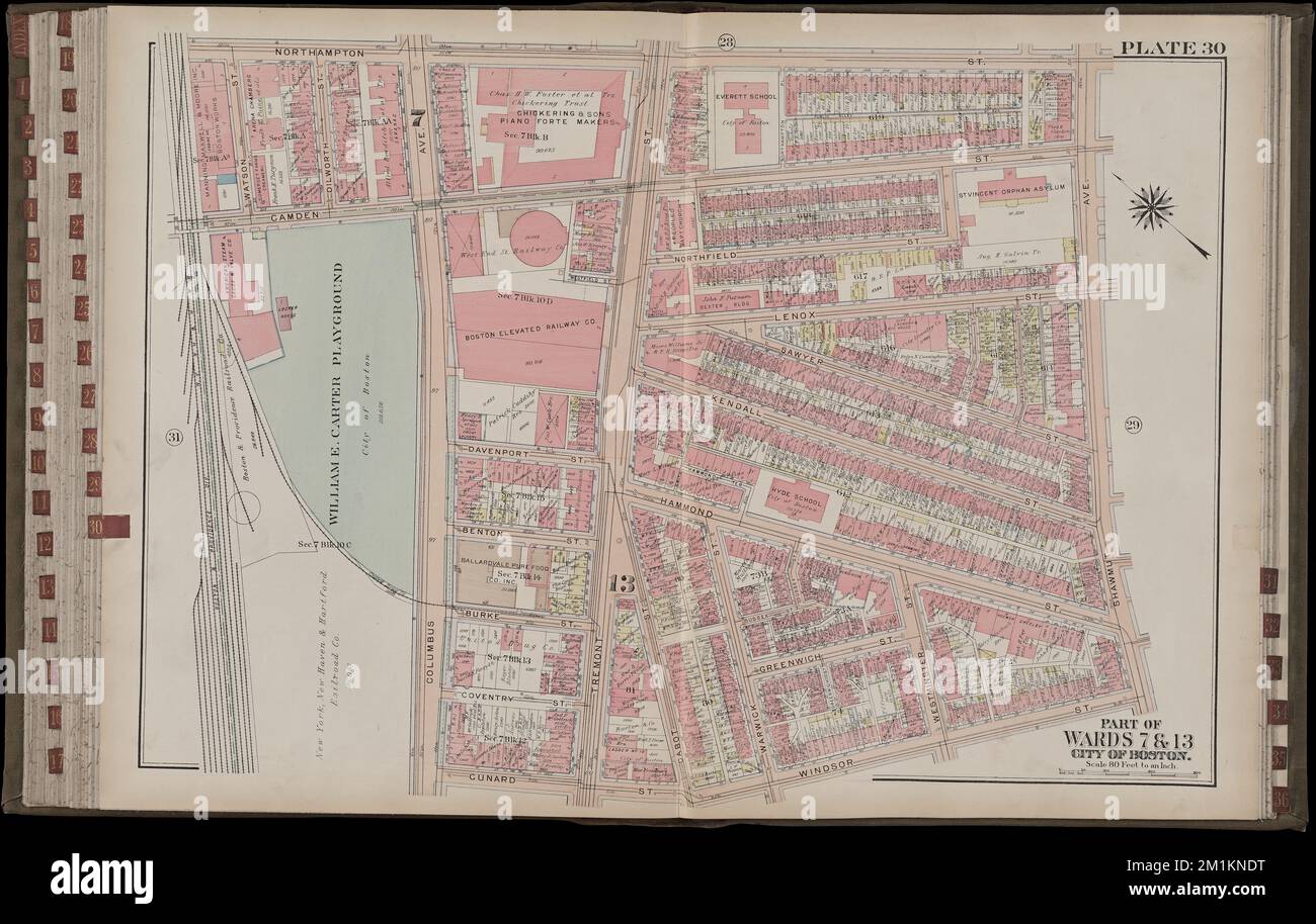 Atlante della città di Boston, Boston propriamente detta e Back Bay ...