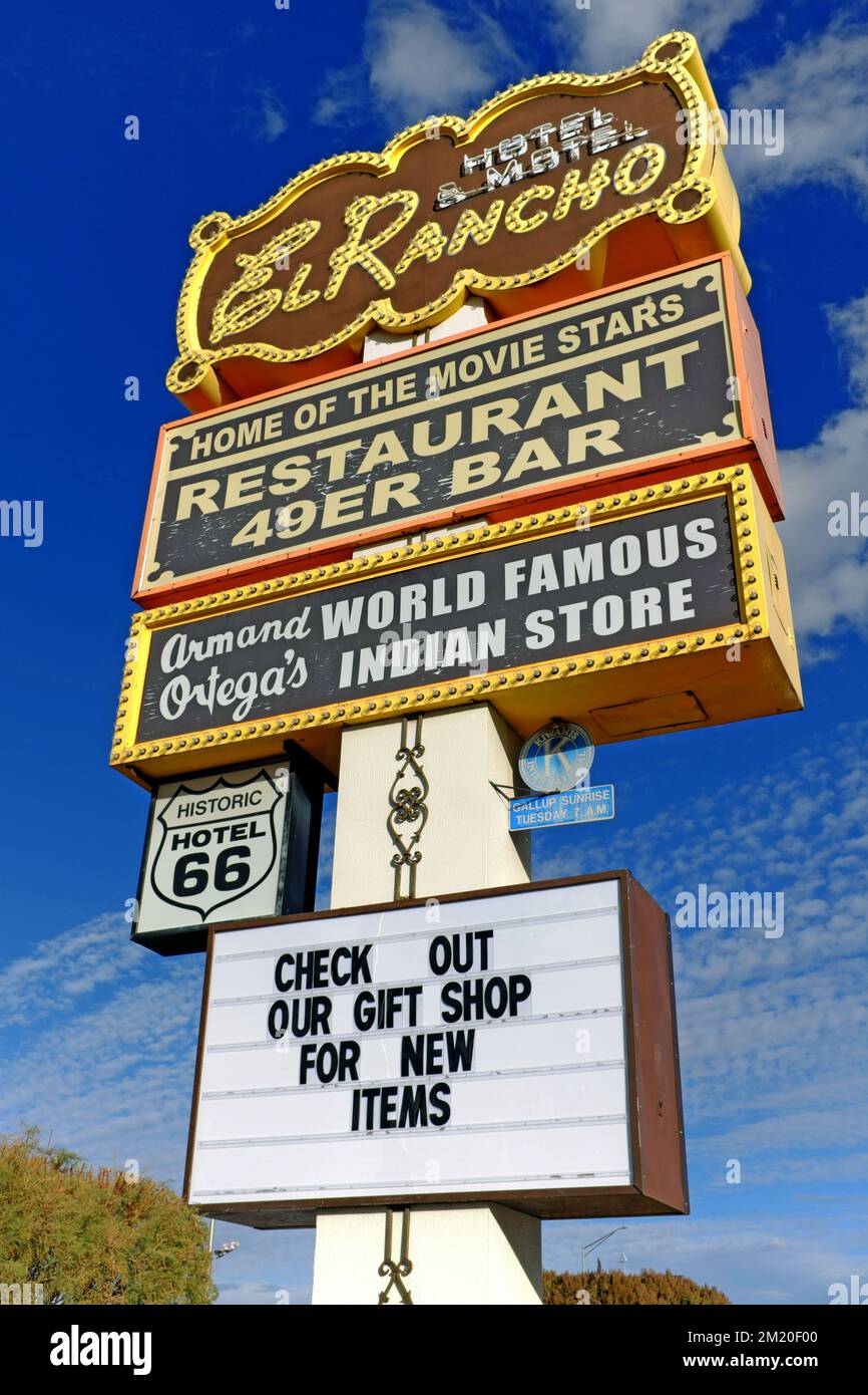 Cartello nostalgico dell'hotel route 66 immagini e fotografie stock ad ...