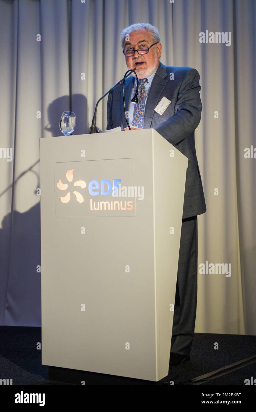 Fernand Huts, CEO di Katoen Natie, ha illustrato durante l'apertura ...