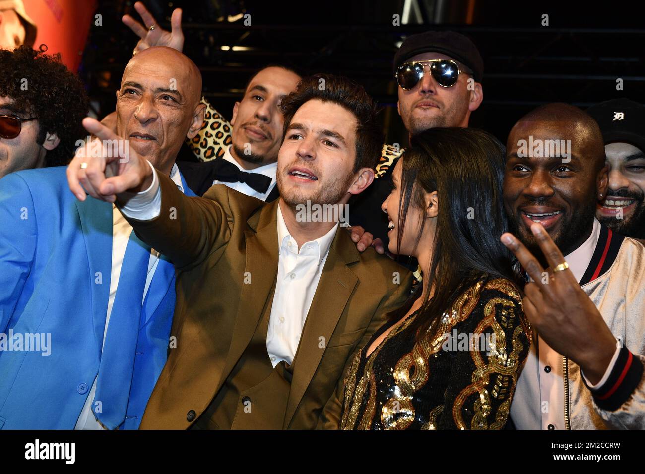 L'attore Noureddine Farihi, l'attore Matteo Simoni e l'attrice Nora ...