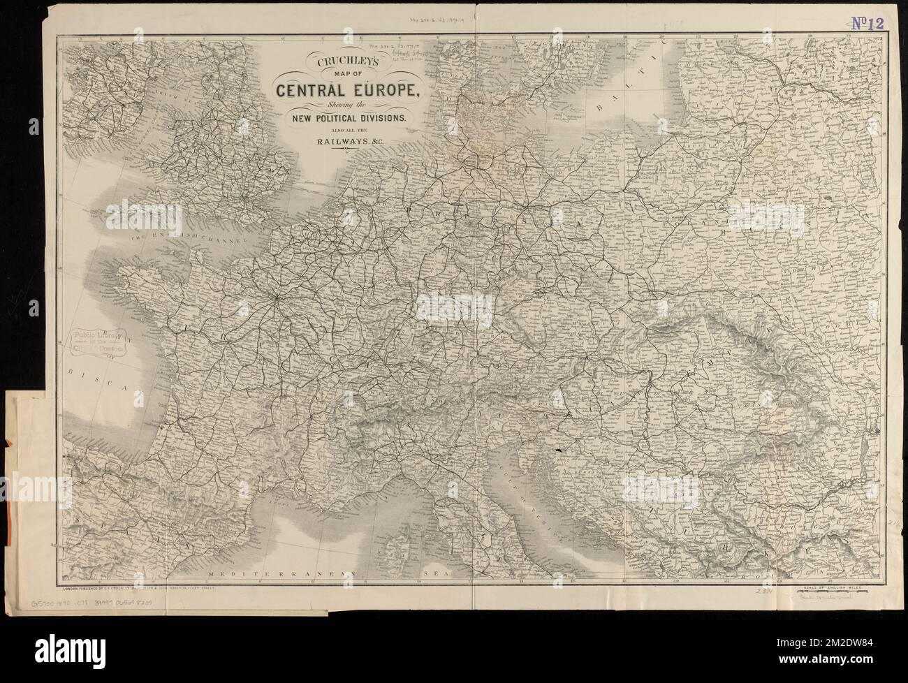 La mappa di Cruchley dell'Europa Centrale, che mostra le nuove ...
