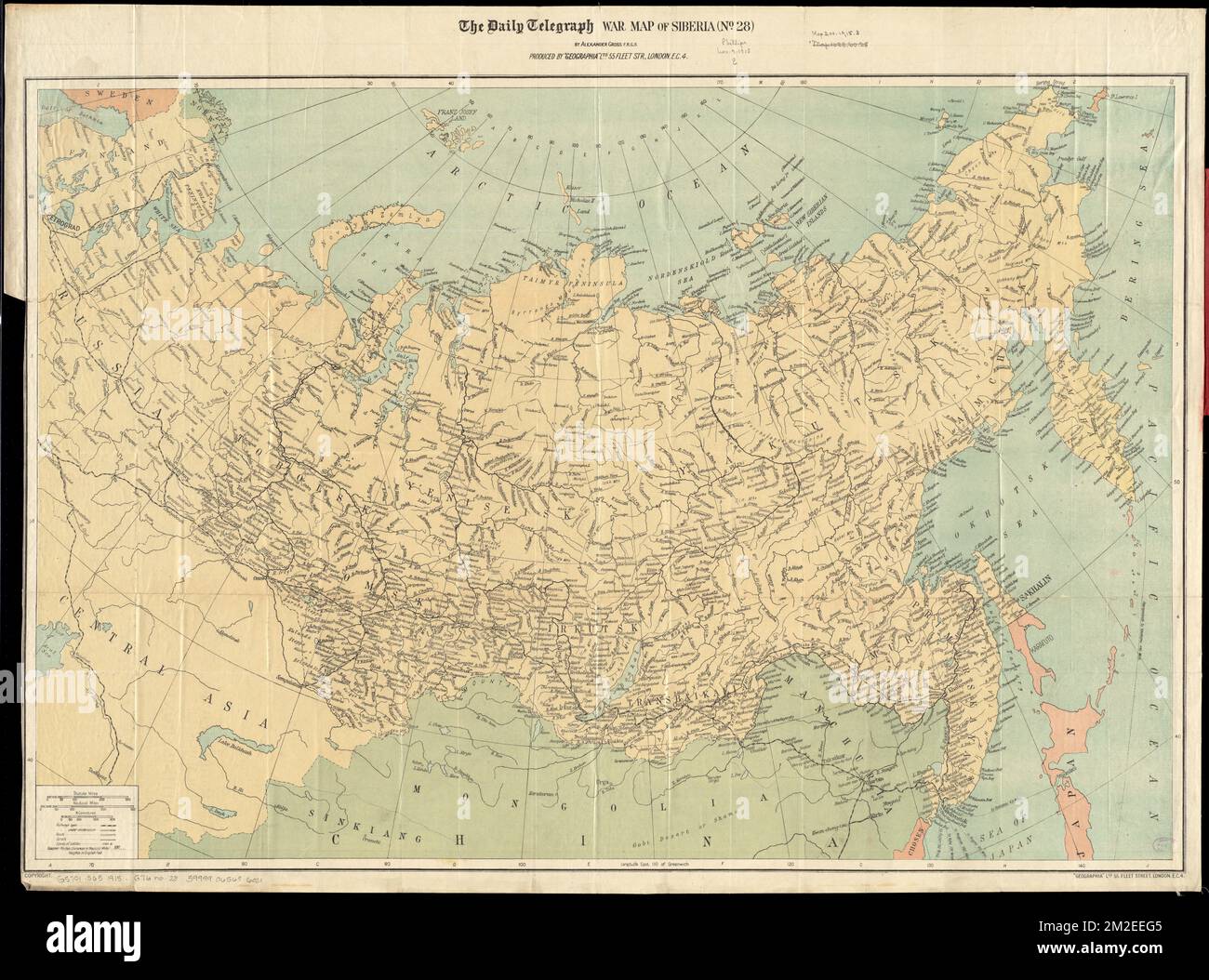 La mappa della guerra del Daily Telegraph della Siberia (n° 28 ...