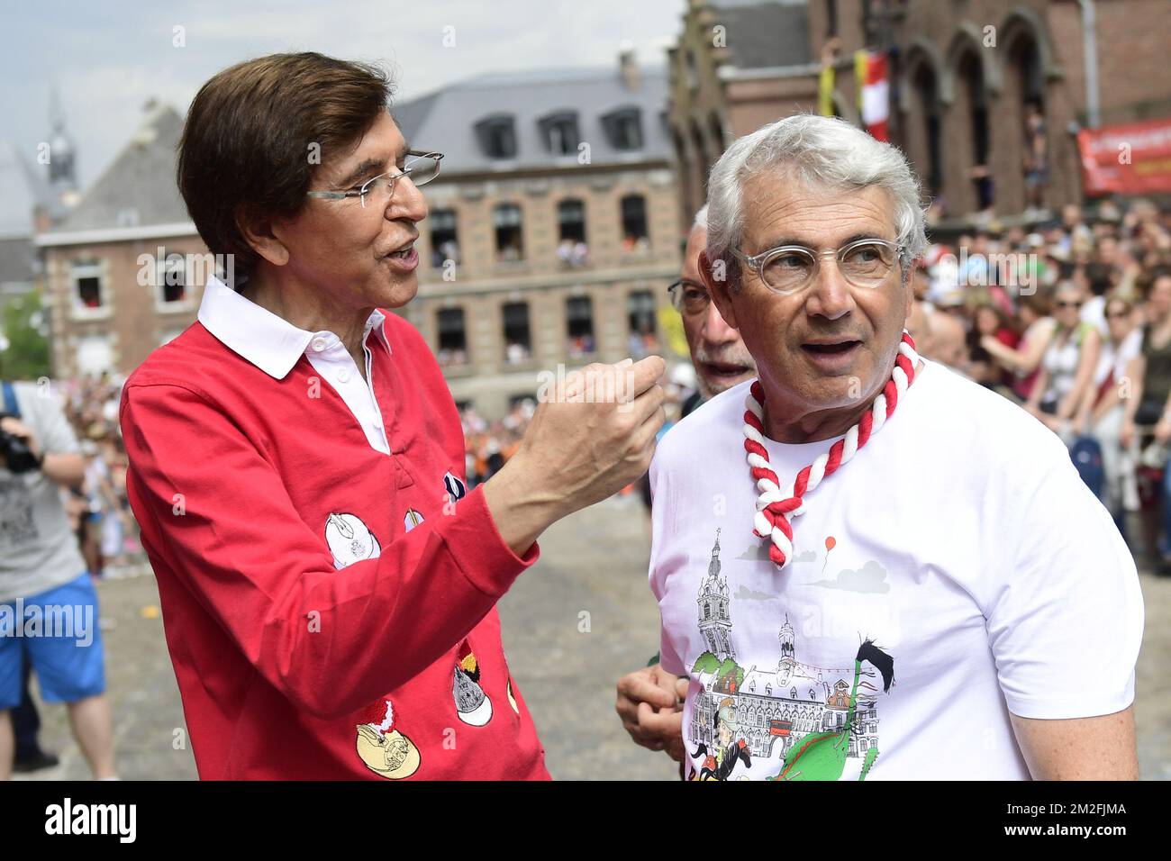 Mons Mayor Elio di Rupo e l'attore francese Michel Boujenah hanno ...