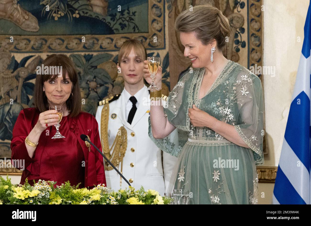 Il Presidente della Grecia Katerina Sakellaropoulou e la Regina del ...