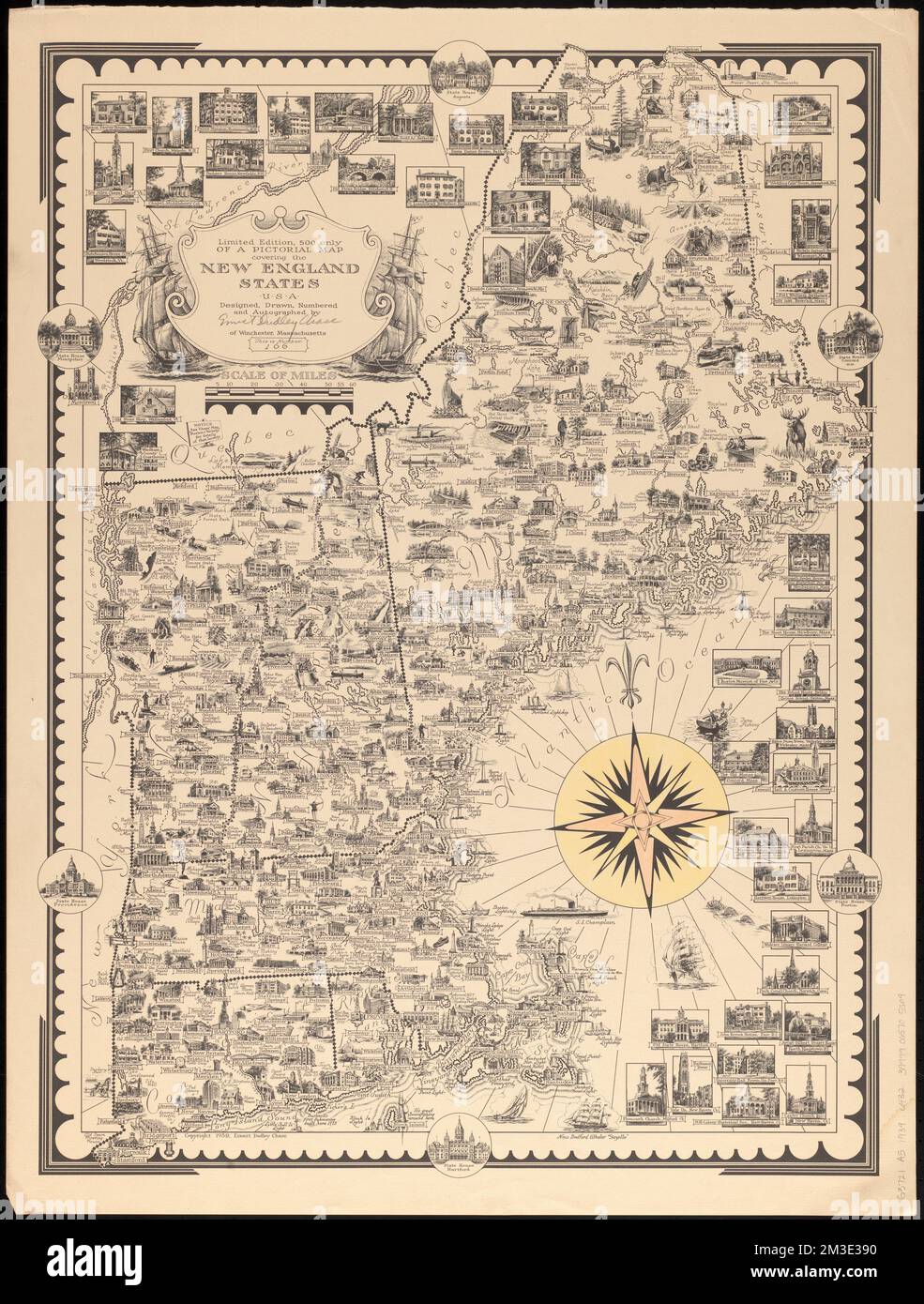 Edizione limitata, 500 solo di una mappa pittorica che copre il New ...