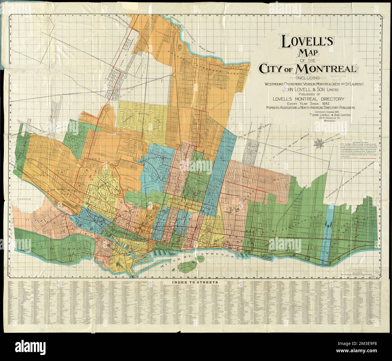 La mappa di Lovell della città di Montreal : tra cui Westmount ...