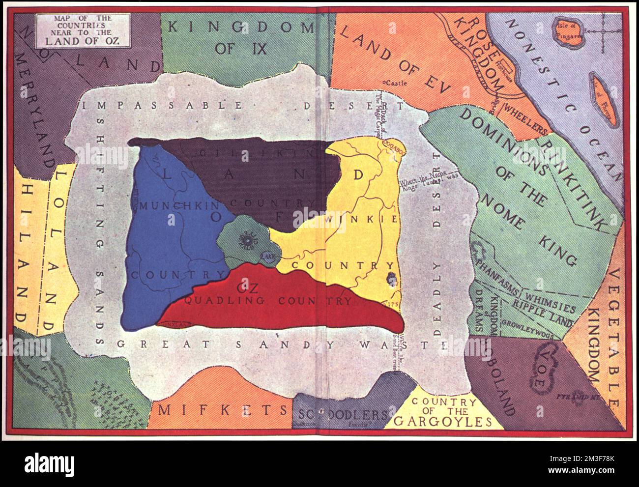 Mappa dei paesi vicini alla terra di Oz , Oz luogo immaginario, Mappe ...