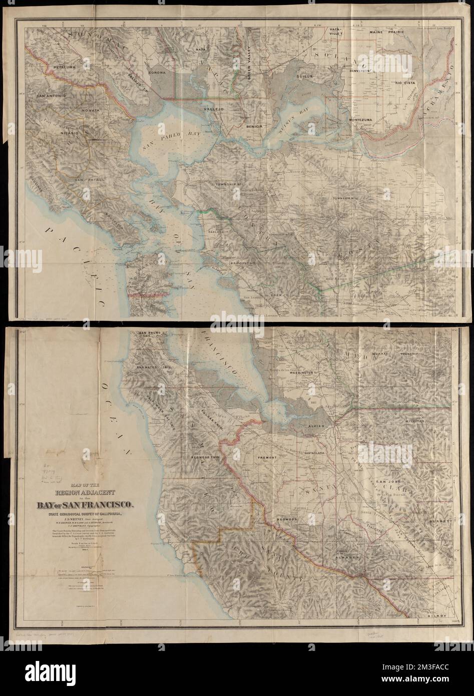 Mappa della regione adiacente alla Baia di San Francisco , Real ...
