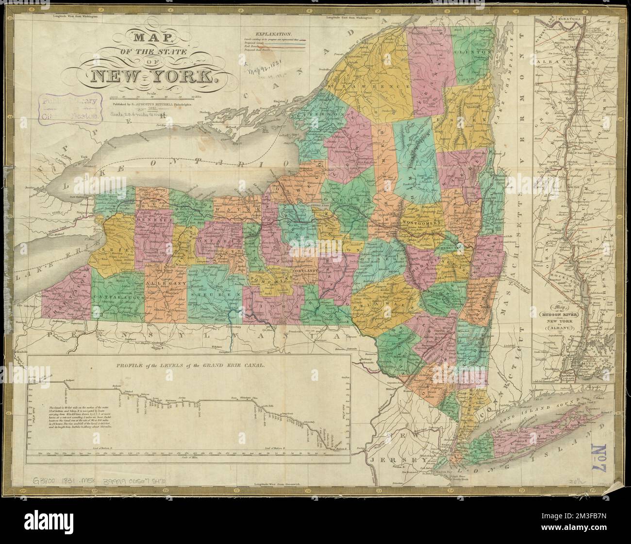 Mappa dello stato di New York , New York state, Mappe, Erie Canal N.Y ...