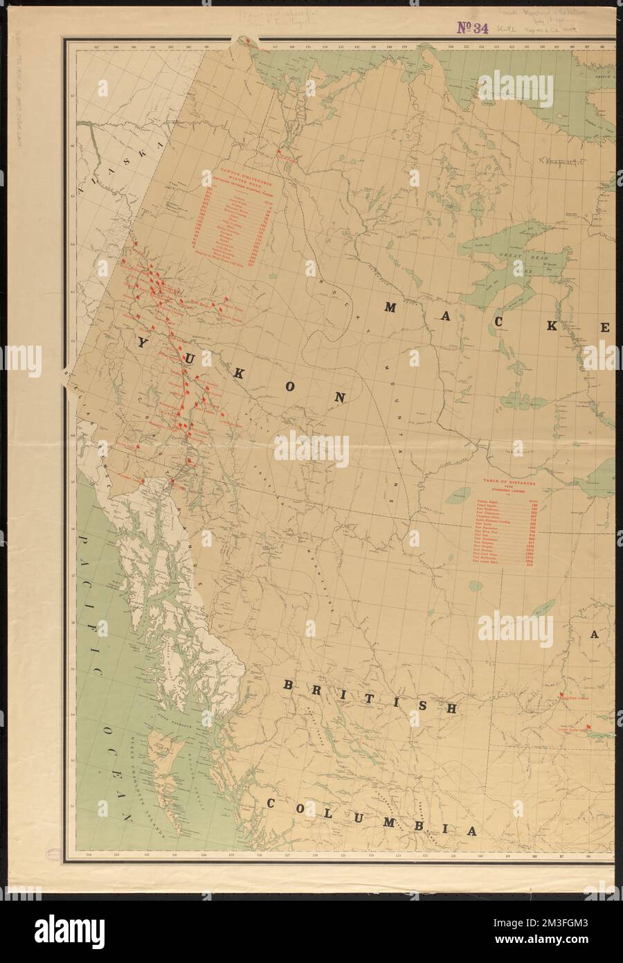Mappa con stazioni di polizia montate nel Canada nord-occidentale ...