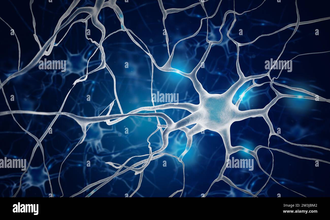 Neuroni nel cervello. Cellula nervosa. Neurone. Cellule di neurone ...