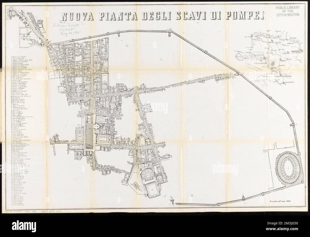 Nuova pianta degli scavi di Pompei , scavi * Archeologia, Italia ...