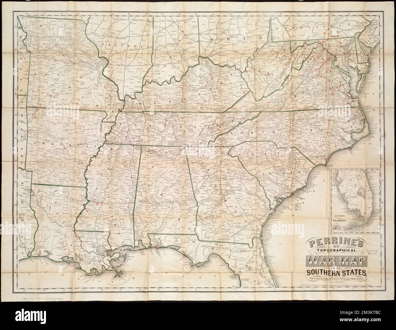 La nuova mappa topografica della guerra degli stati meridionali di ...