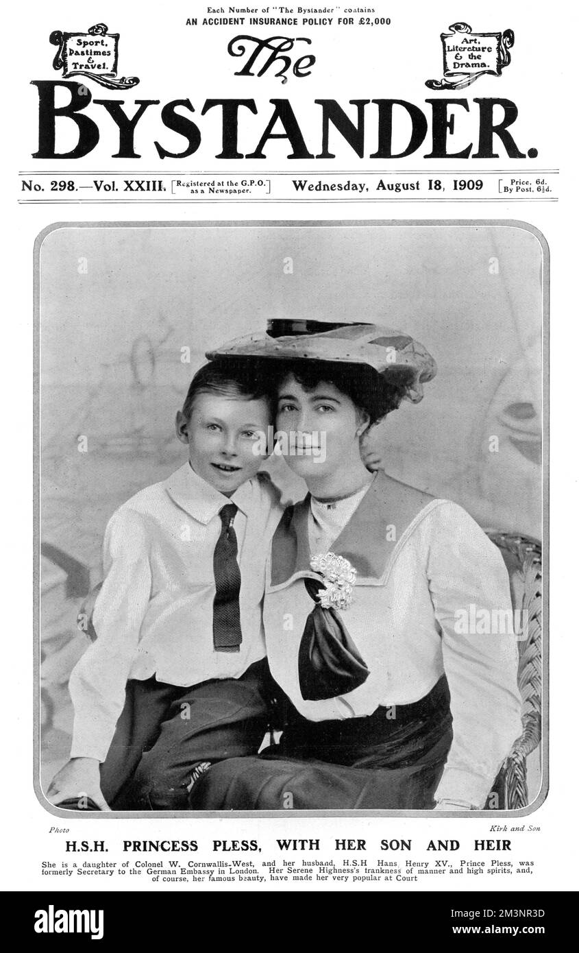 Principessa Daisy di Pless con suo figlio Foto stock - Alamy