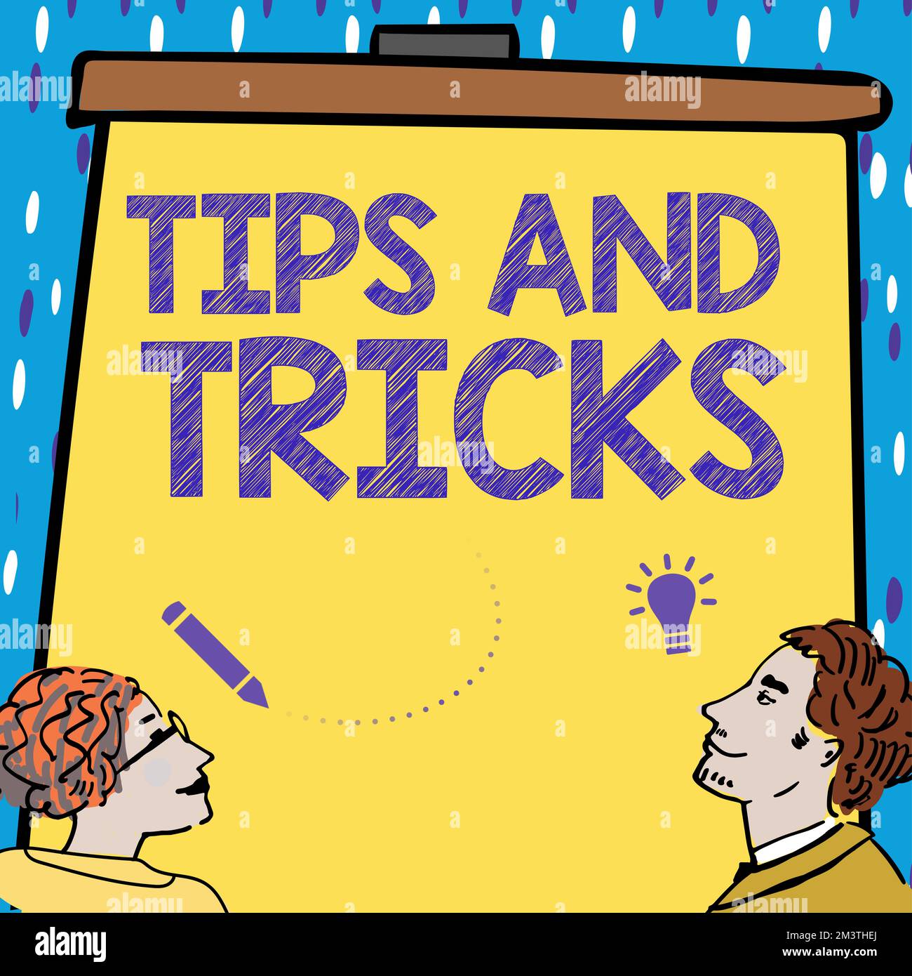 Segnali che mostrano i suggerimenti e i trucchi. Foto concettuale ...