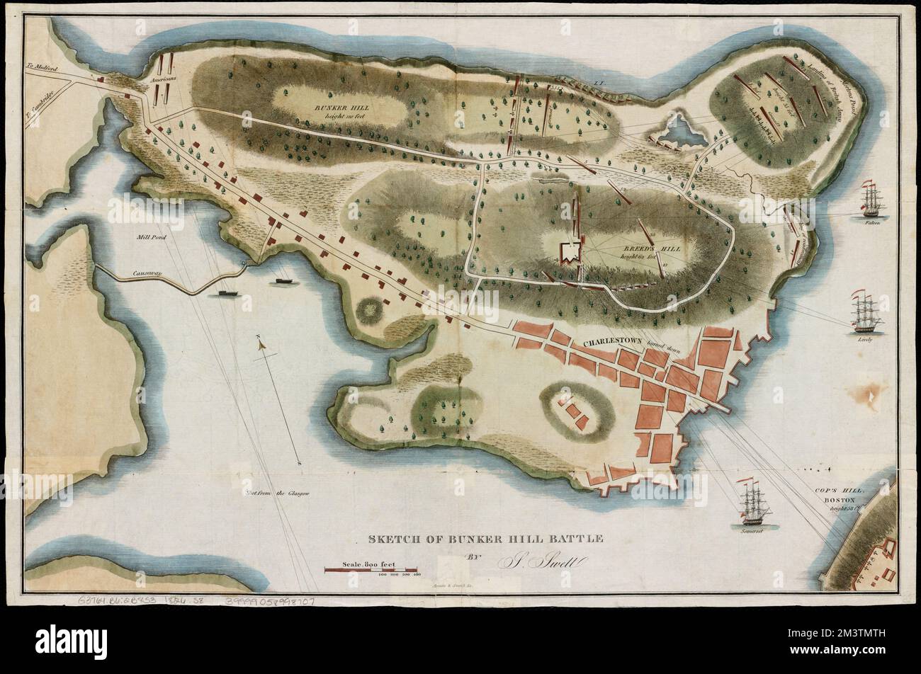 Schizzo della Battaglia di Bunker Hill , Bunker Hill, Battaglia di ...