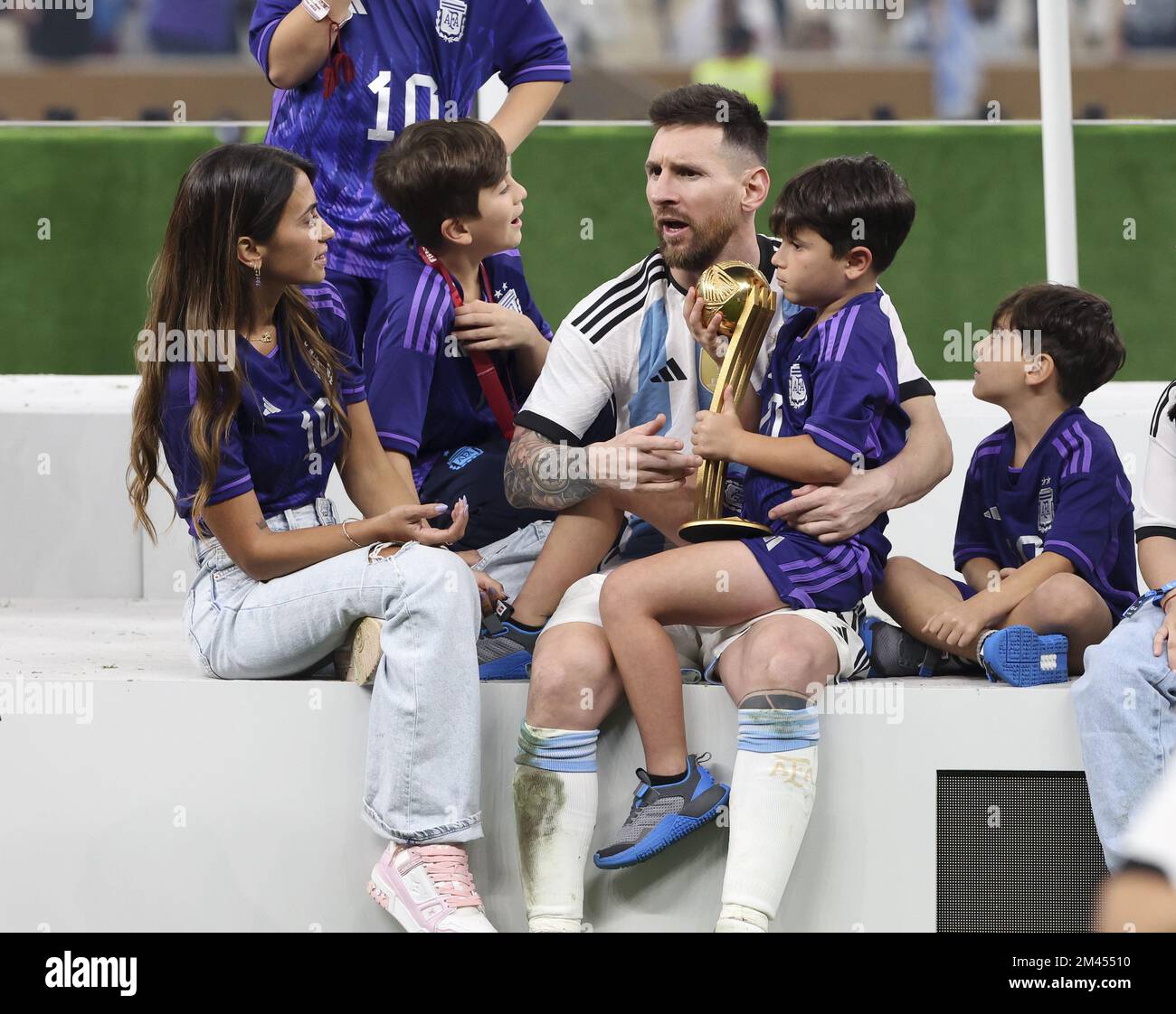 Al Daayen, Qatar - 18/12/2022, Lionel messi dell'Argentina con sua ...