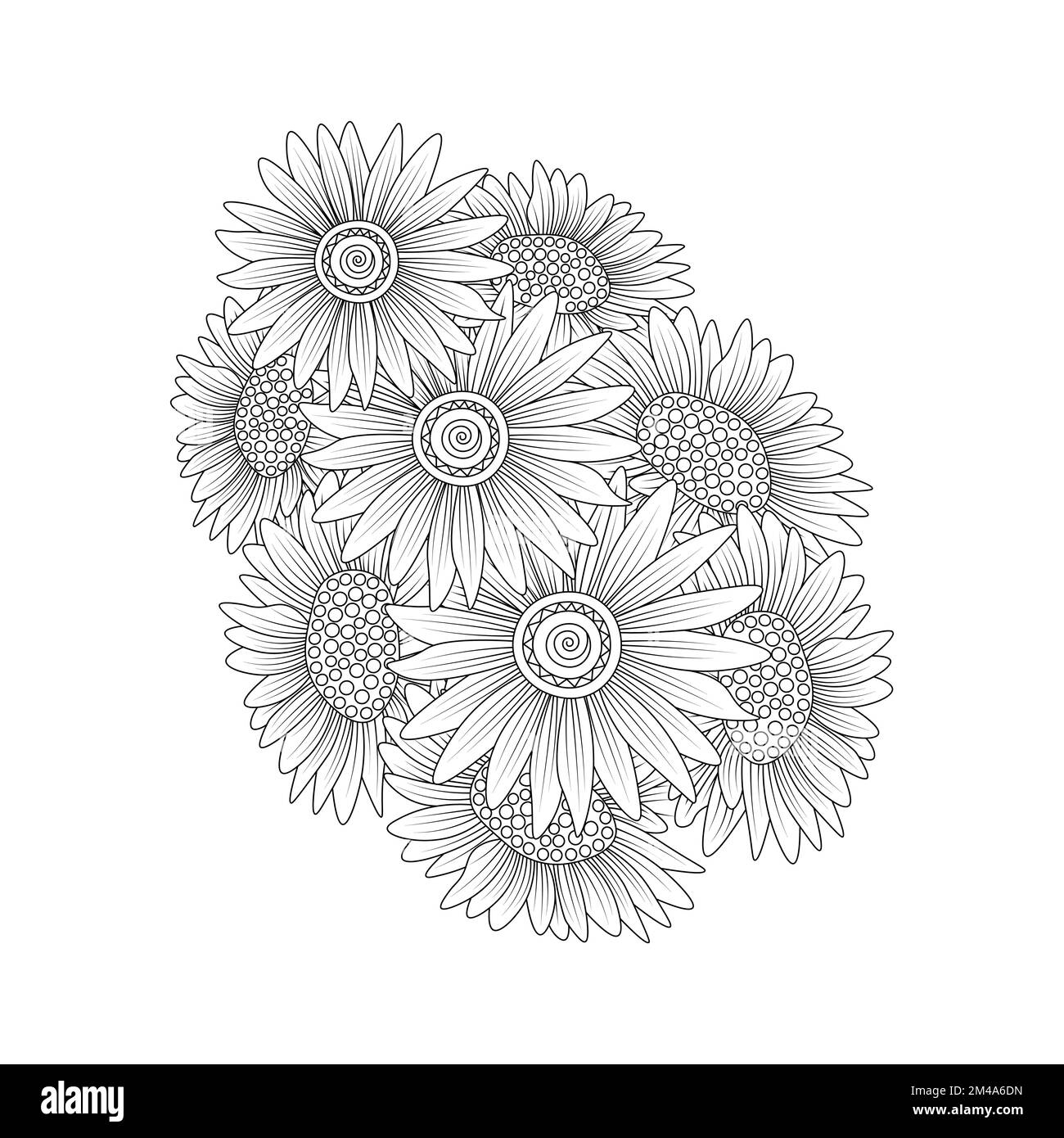 Disegno di arte fiore zentangle Immagini Vettoriali Stock - Alamy