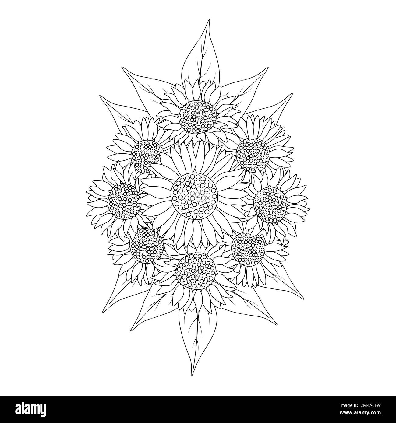 Disegno di arte fiore zentangle Immagini Vettoriali Stock - Alamy