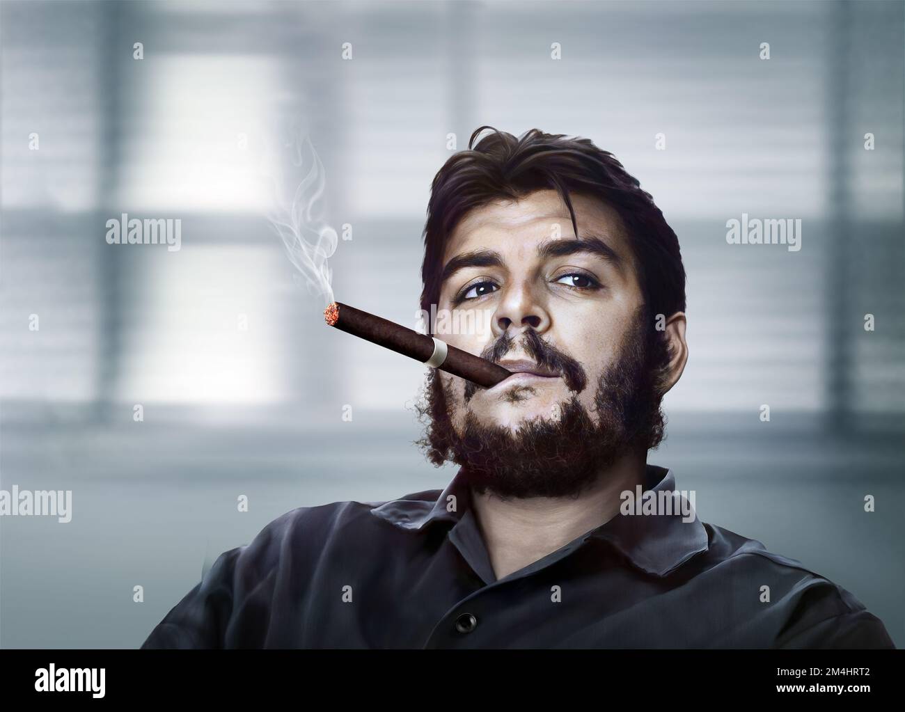 Ernesto che guevara con un sigaro cubano immagini e fotografie stock ad ...
