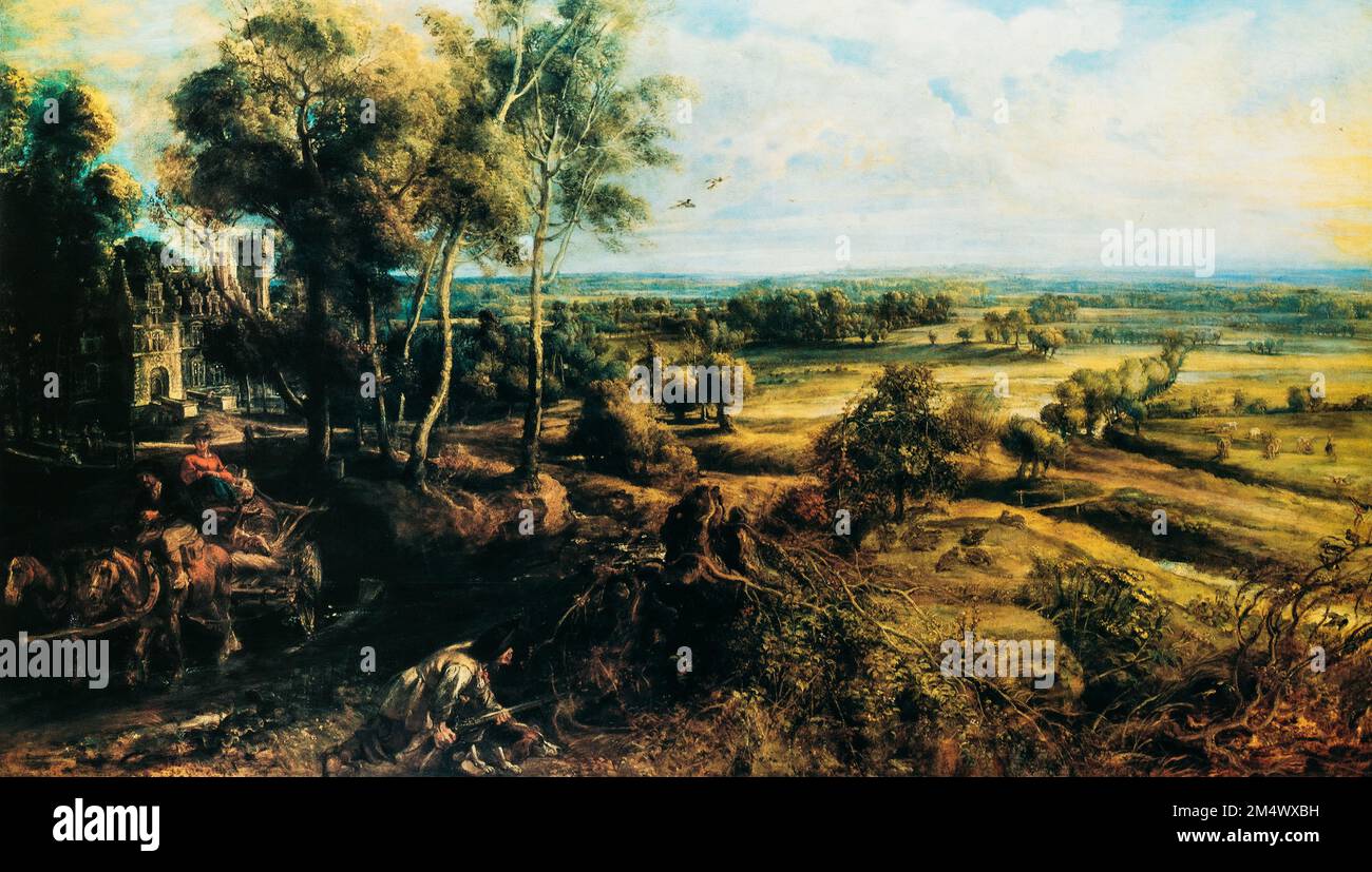 Sir Peter Paul Rubens, Una vista di Het Steen nella prima mattina ...
