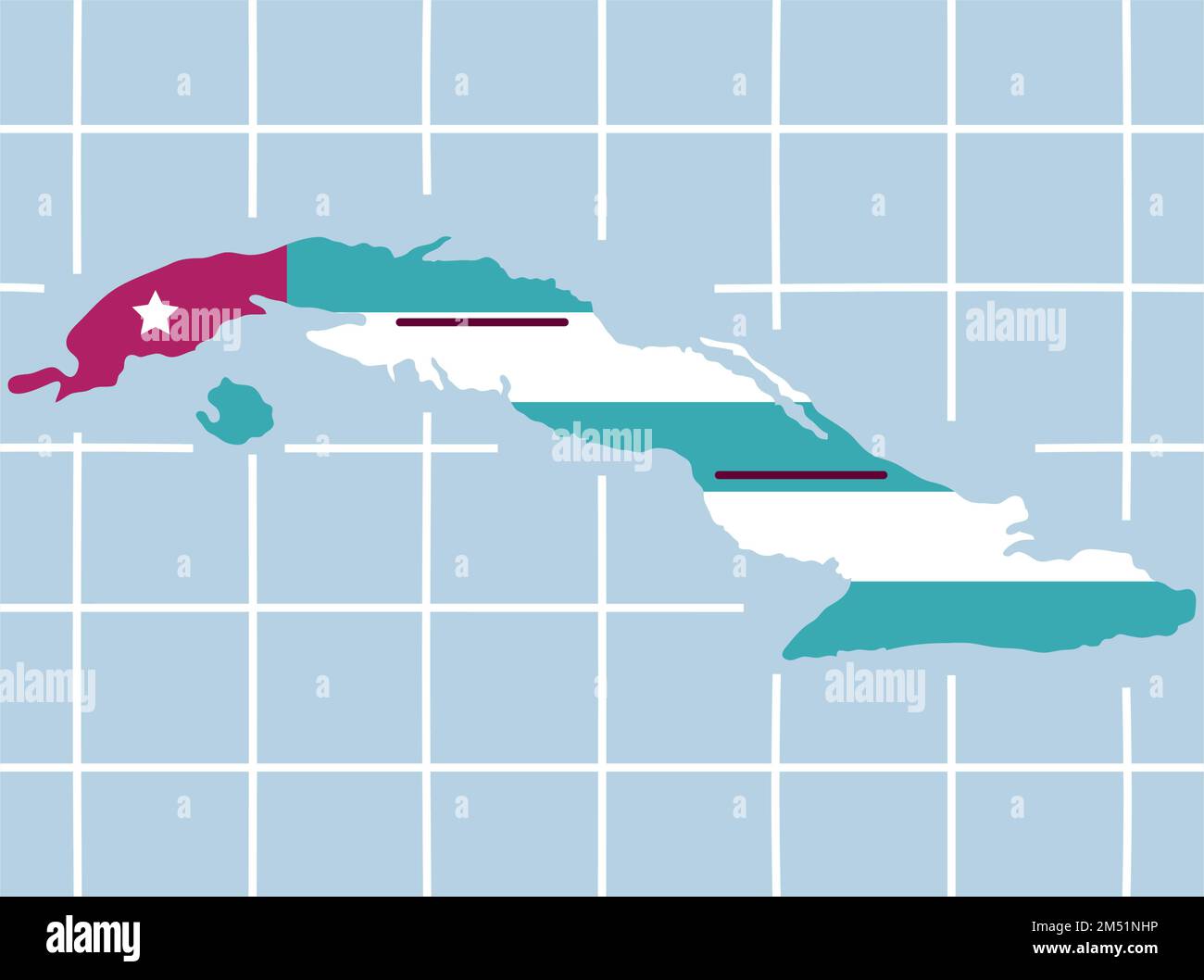 Mappa dell'isola di cuba Immagini Vettoriali Stock - Alamy