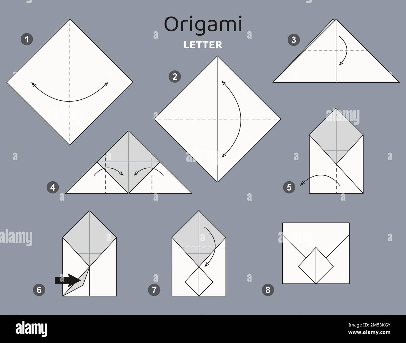 Tutorial Origami. Schema Origami per busta bambini Immagine e ...