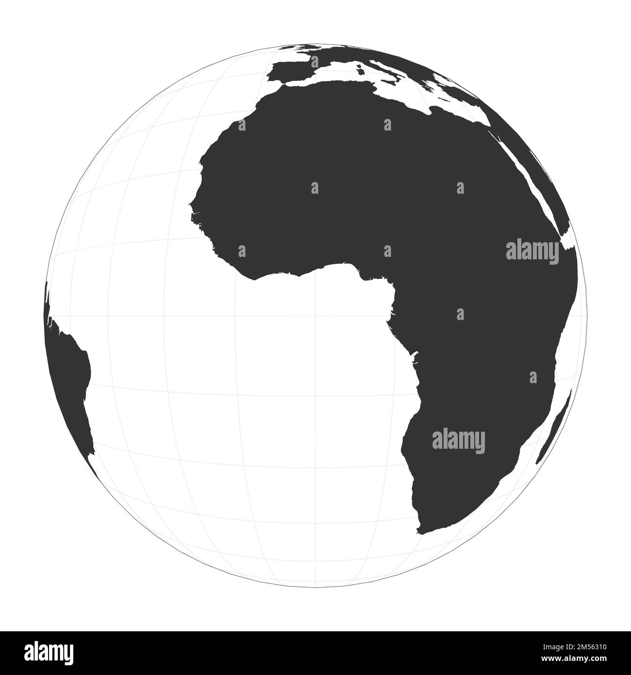 Mappa del mondo. Proiezione satellitare (prospettiva inclinata). Globo ...