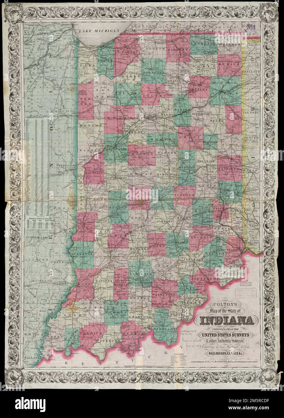 Mappa dello stato dell'Indiana di Colton : compilata a partire dalle ...