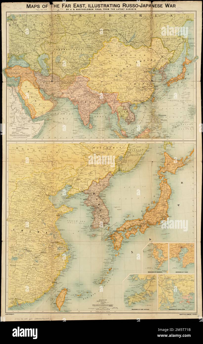 Mappe dell'Estremo Oriente, che illustrano la guerra russo-giapponese ...