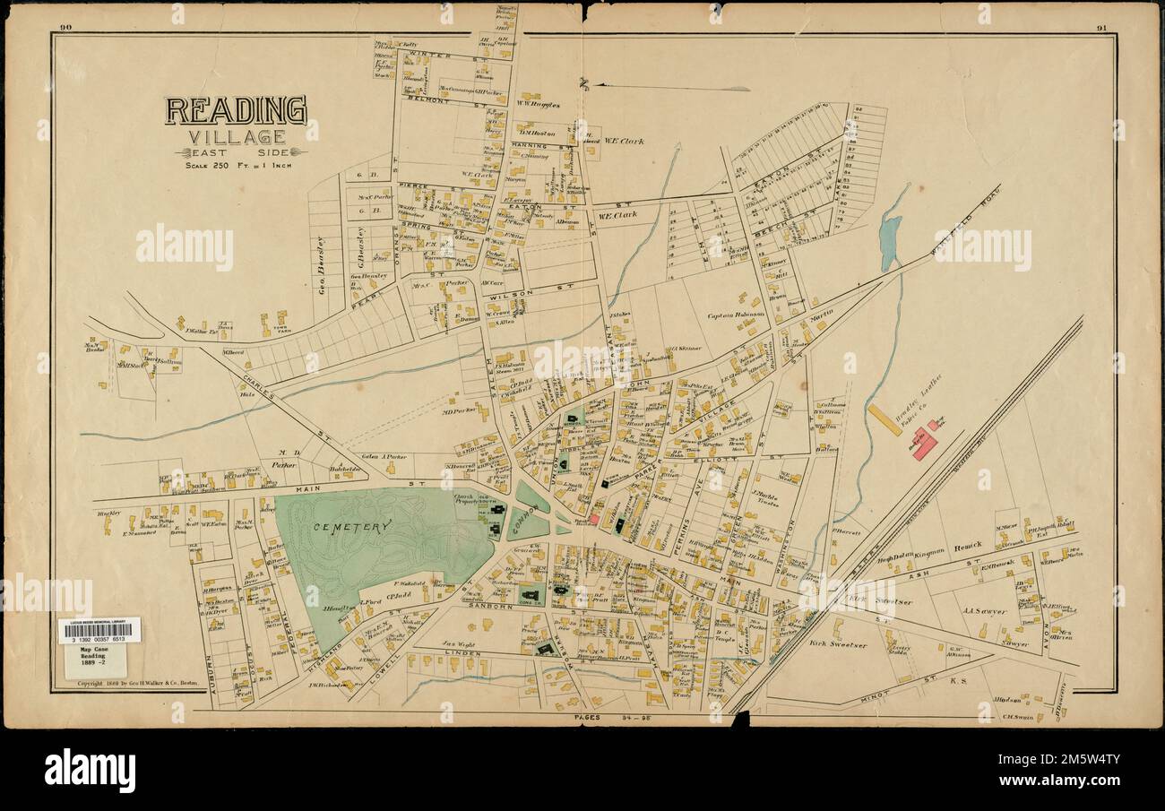 Reading Village, East Side [Massachusetts] : mostra le strade, gli ...