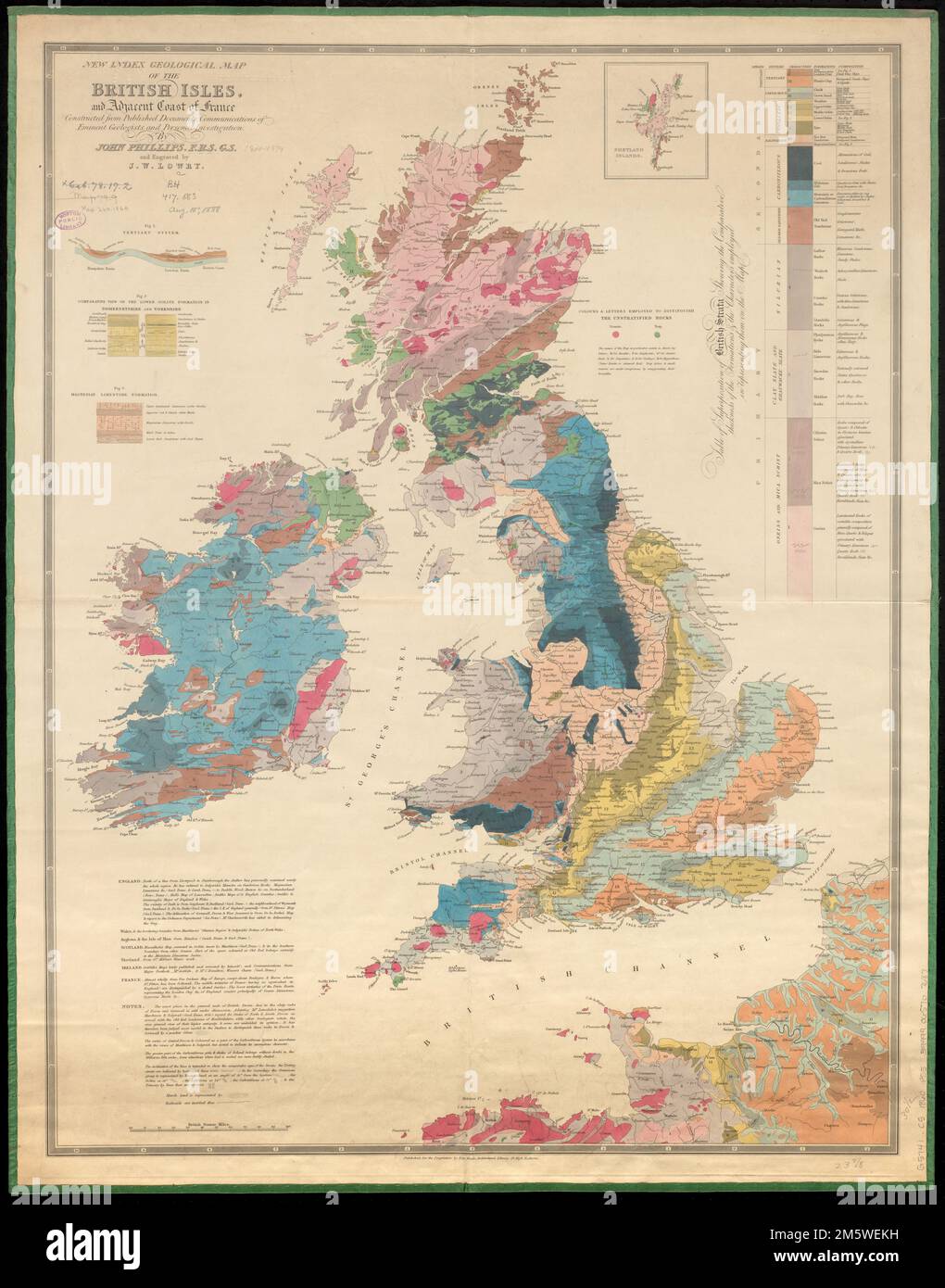 Nuova mappa geologica indice delle Isole Britanniche, e costa adiacente ...