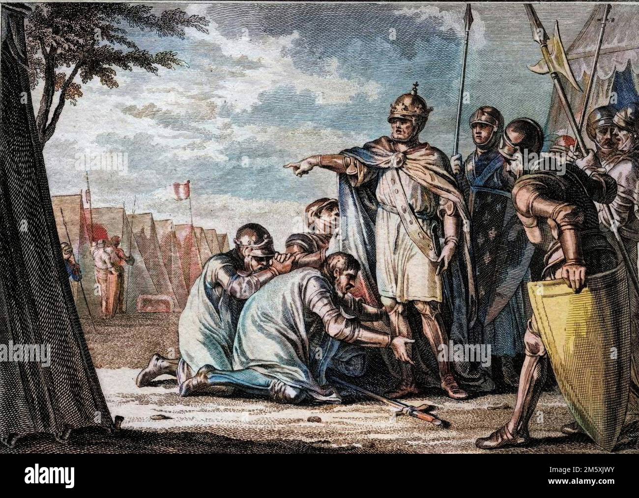Louis Ier le Pieux ou le Debonnaire (778-840) accorde son perdon a son ...