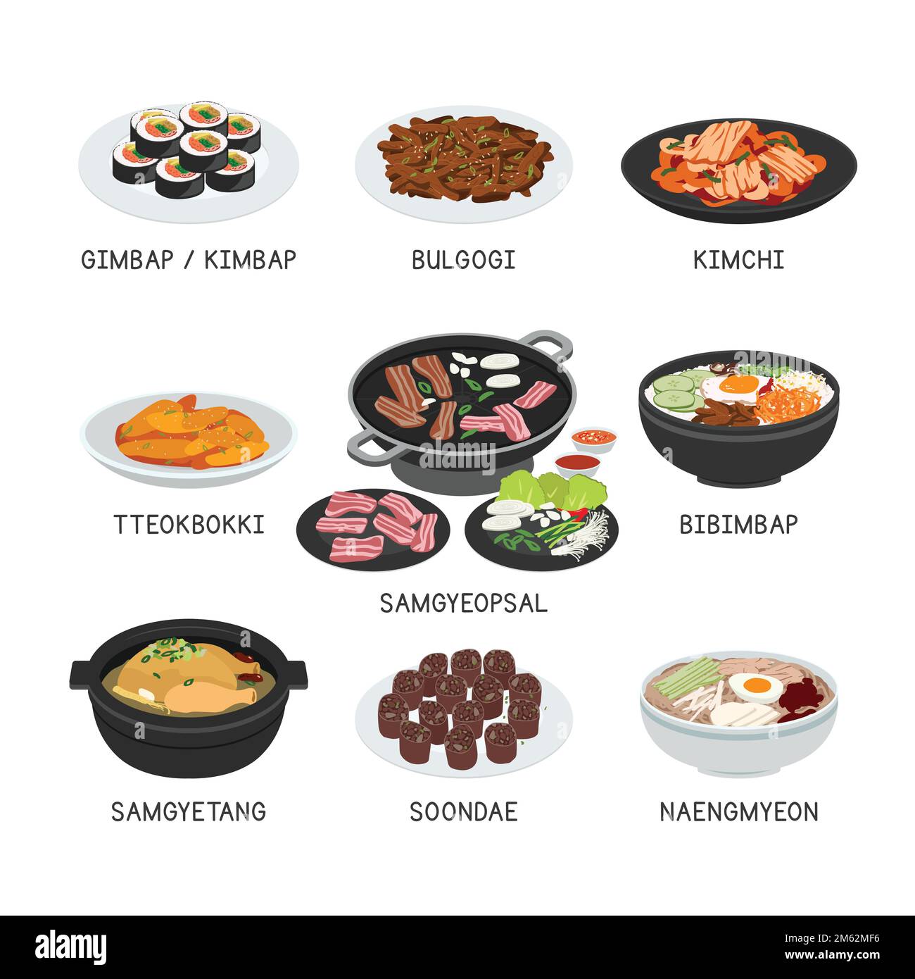 Kimchi di cibo asiatico Immagini Vettoriali Stock - Alamy