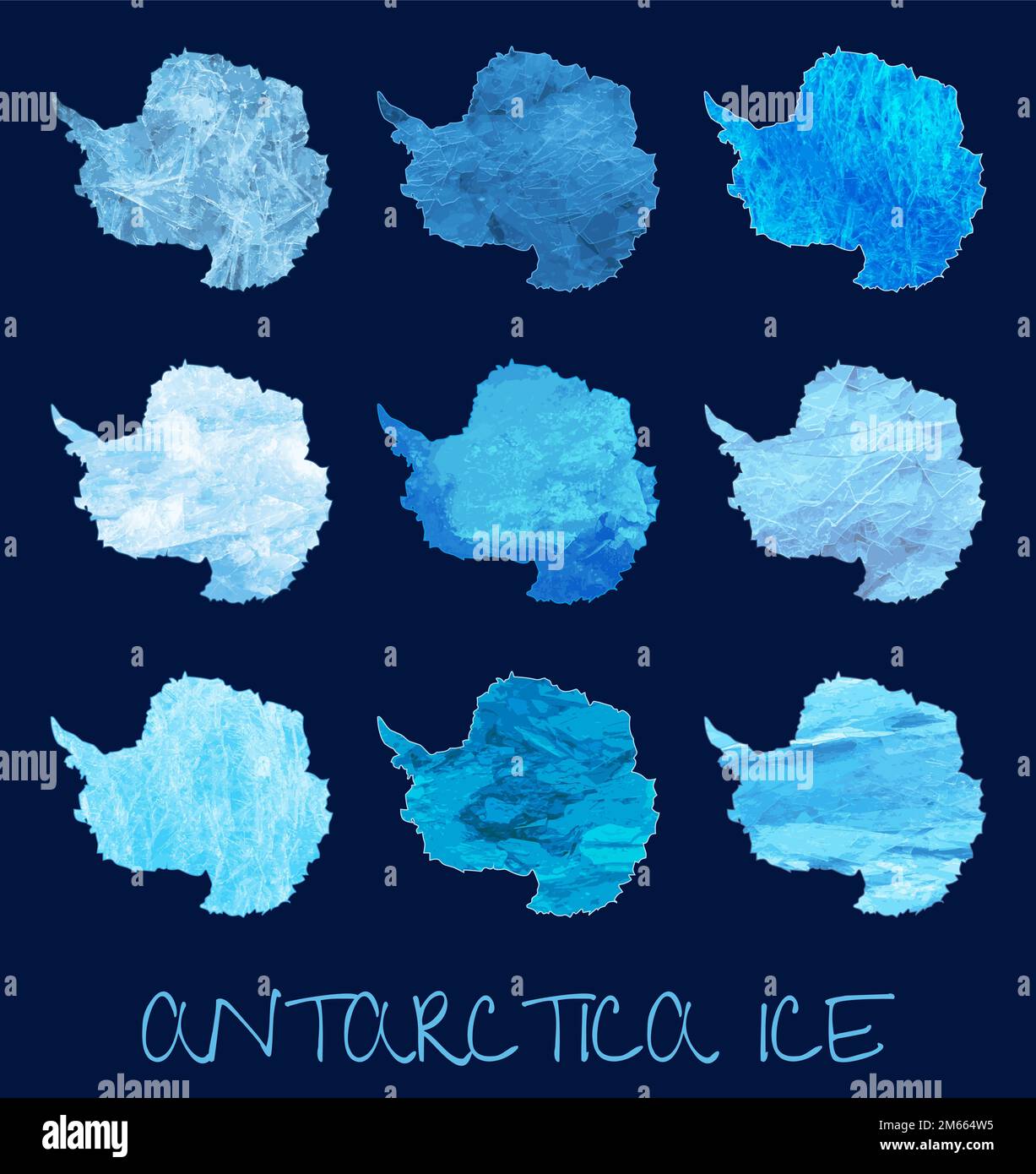 La bandiera più diffusa dell'Antartide è la mappa del continente. Serie ...