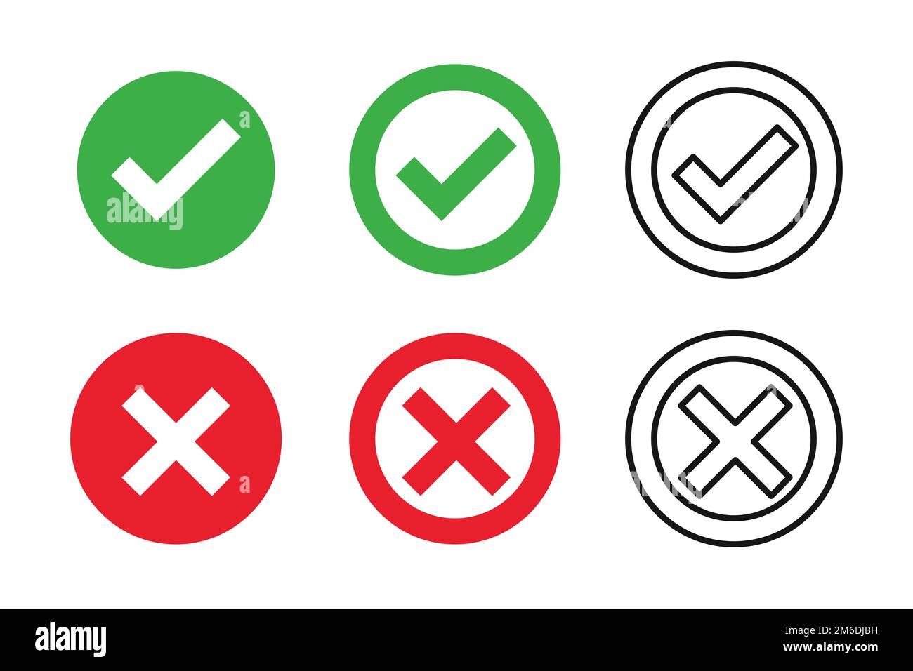 Segno di spunta a croce su sfondo bianco. Simbolo del segno vettoriale ...