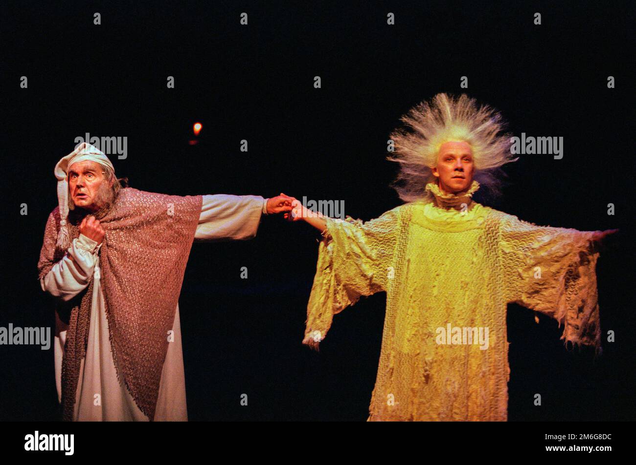 l-r: Clive Francis (Ebenezer Scrooge), Jamie Newall (The Spirit of ...