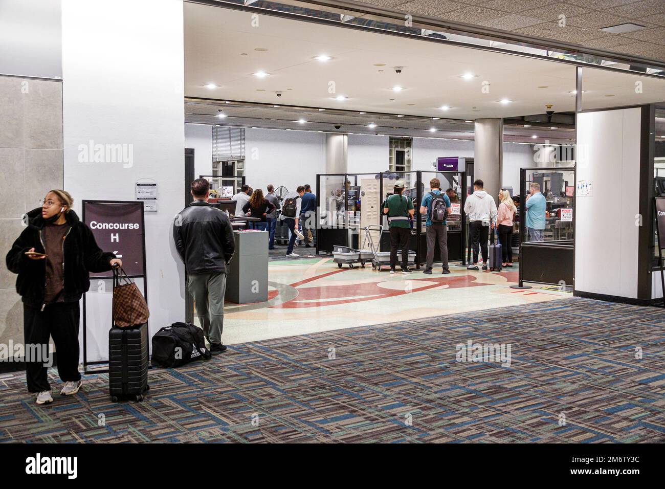 Miami international airport mia terminal concourse gate area interior ...