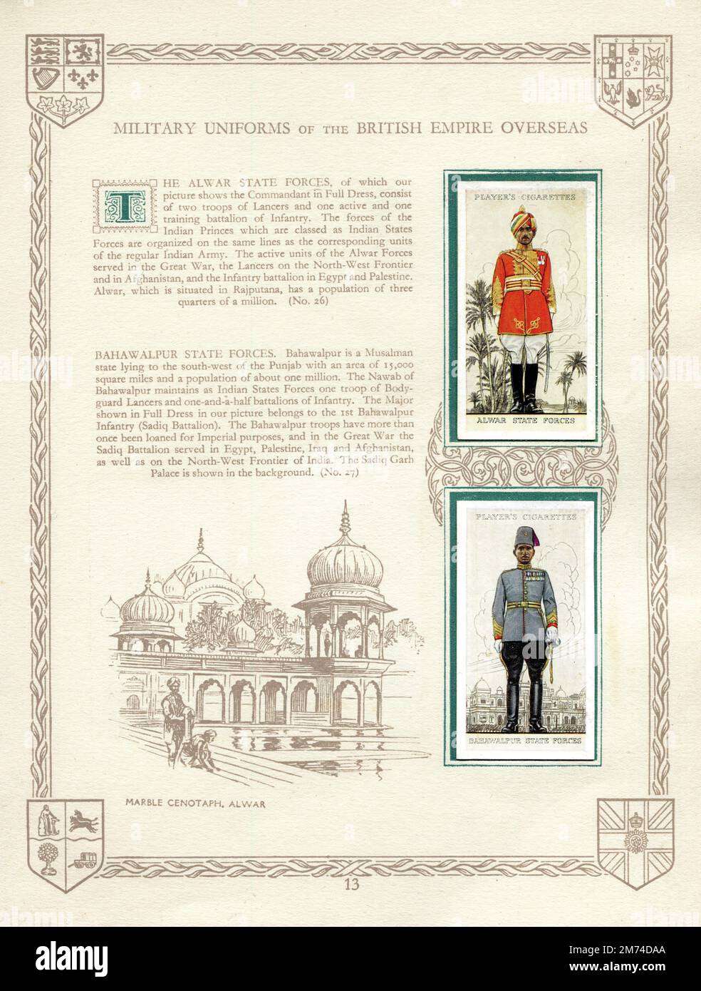Una pagina tratta da un album vintage di sigarette intitolato ‘Military ...