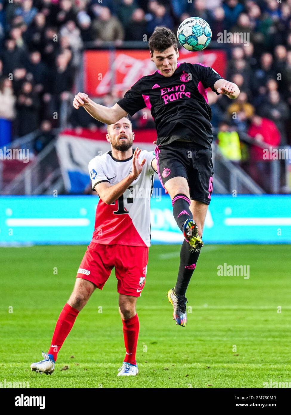 Utrecht - Mike van der Hoorn del FC Utrecht, Jacob Rasmussen di Feyenoord durante la partita tra ...