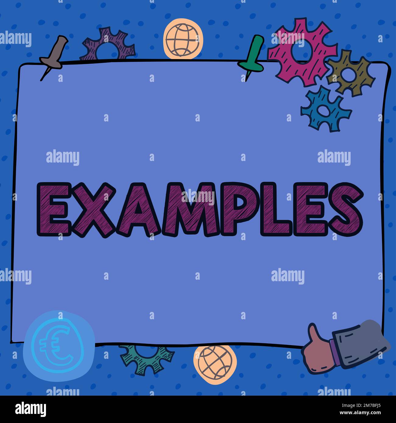 Segno di testo che mostra esempi. Parola scritta sulla foto esempio di ...