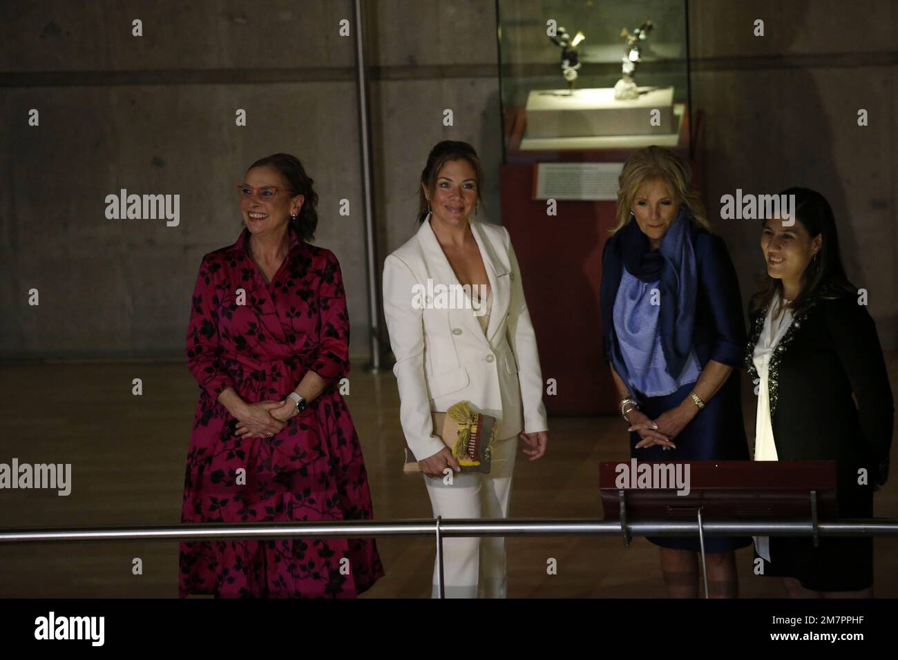 U.S. First Lady Jill Biden stands with Mexico's First Lady Dr. Beatriz ...