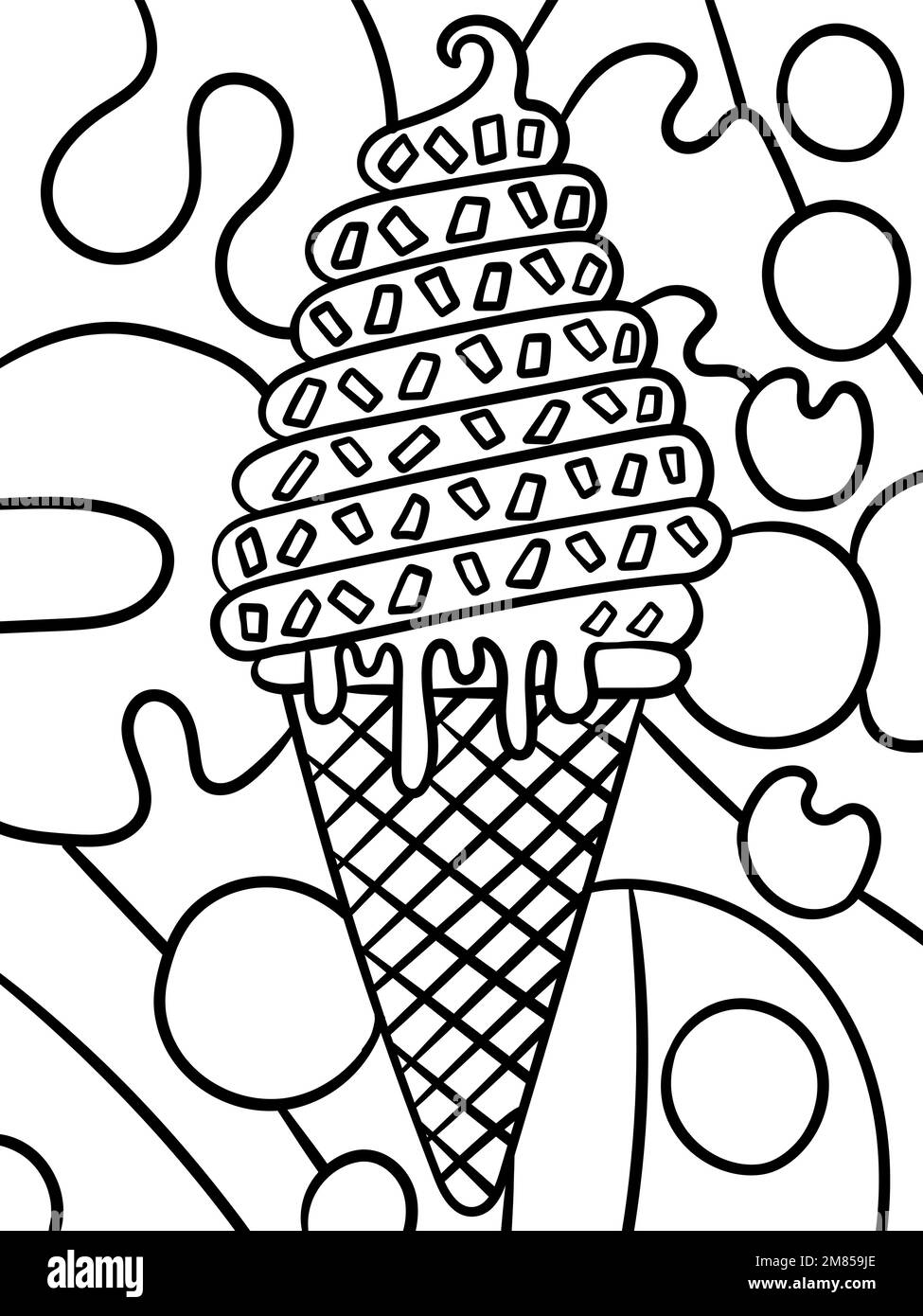 Disegno da colorare di gelato Immagini Vettoriali Stock - Alamy