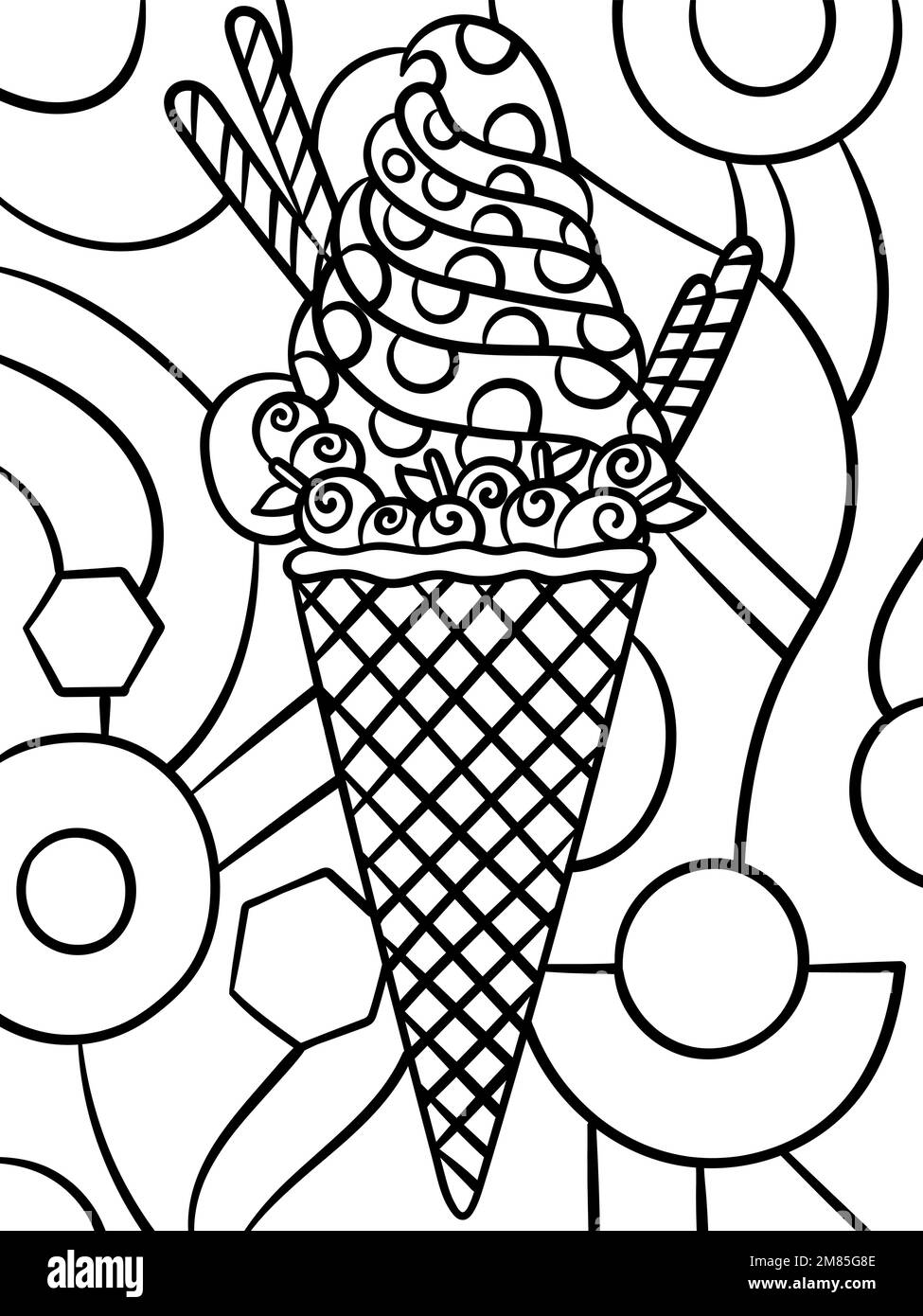 Disegno da colorare di gelato Immagini Vettoriali Stock - Alamy