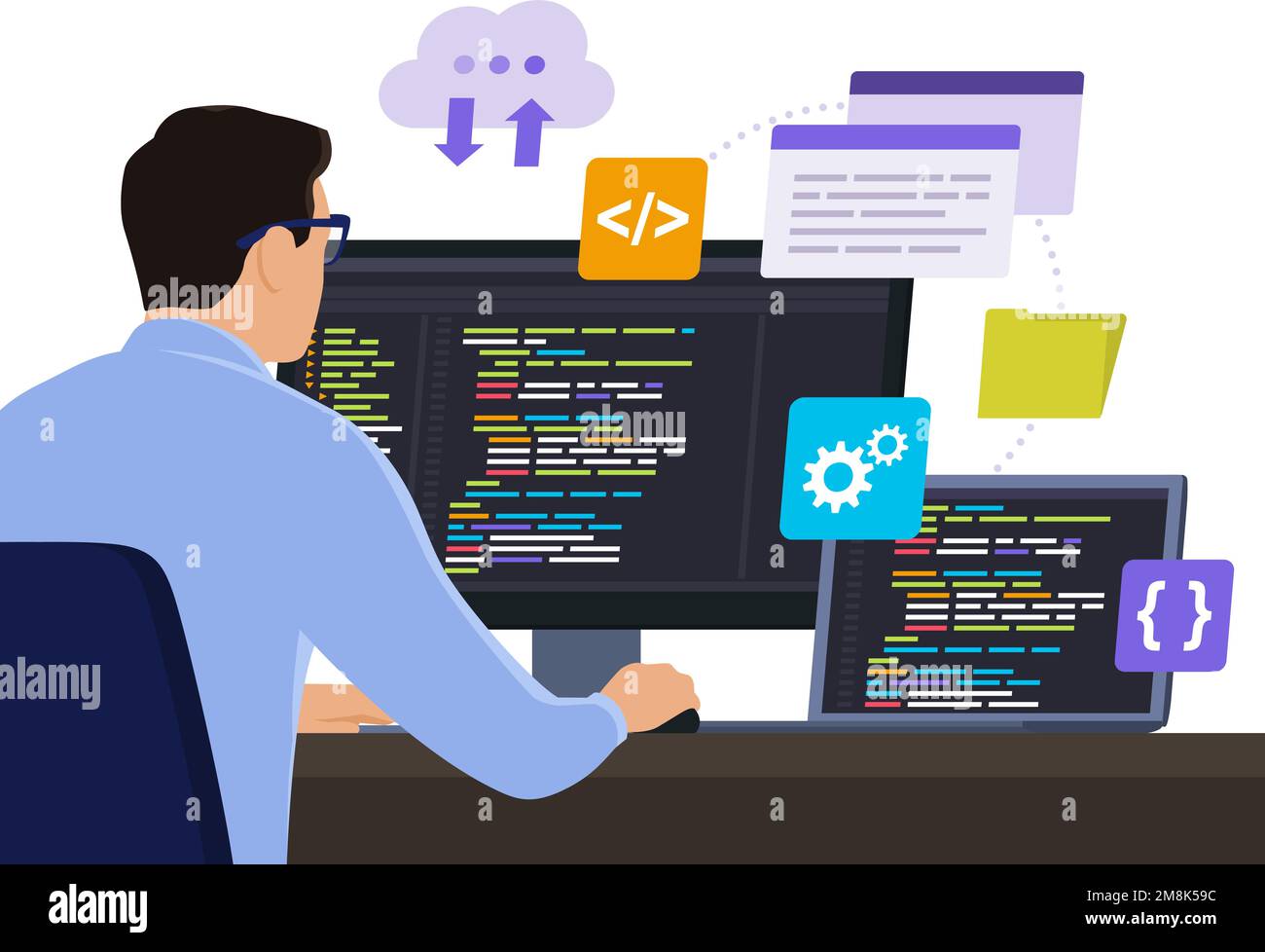 Controllando lo script Immagini Vettoriali Stock - Alamy