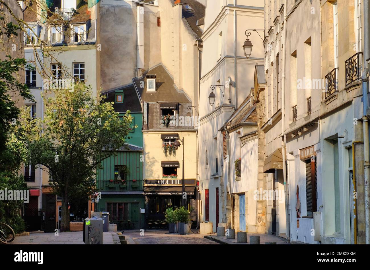 Parigi: Rue Saint-Julien le Pauvre con edifici pittoreschi e ristorante ...