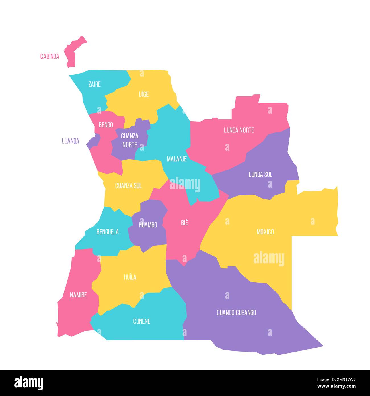Carta geografica angola Immagini Vettoriali Stock - Alamy